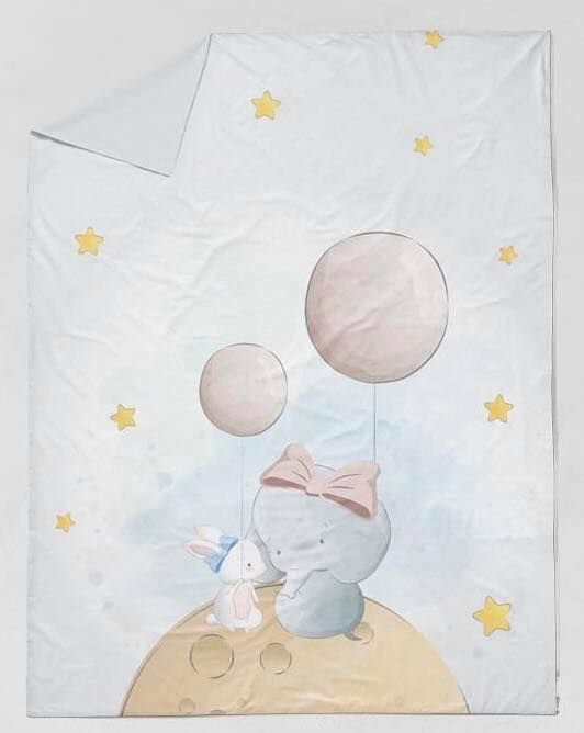 Zilonis un zaķēns, panelis - 100% Kokvilnas Audumi